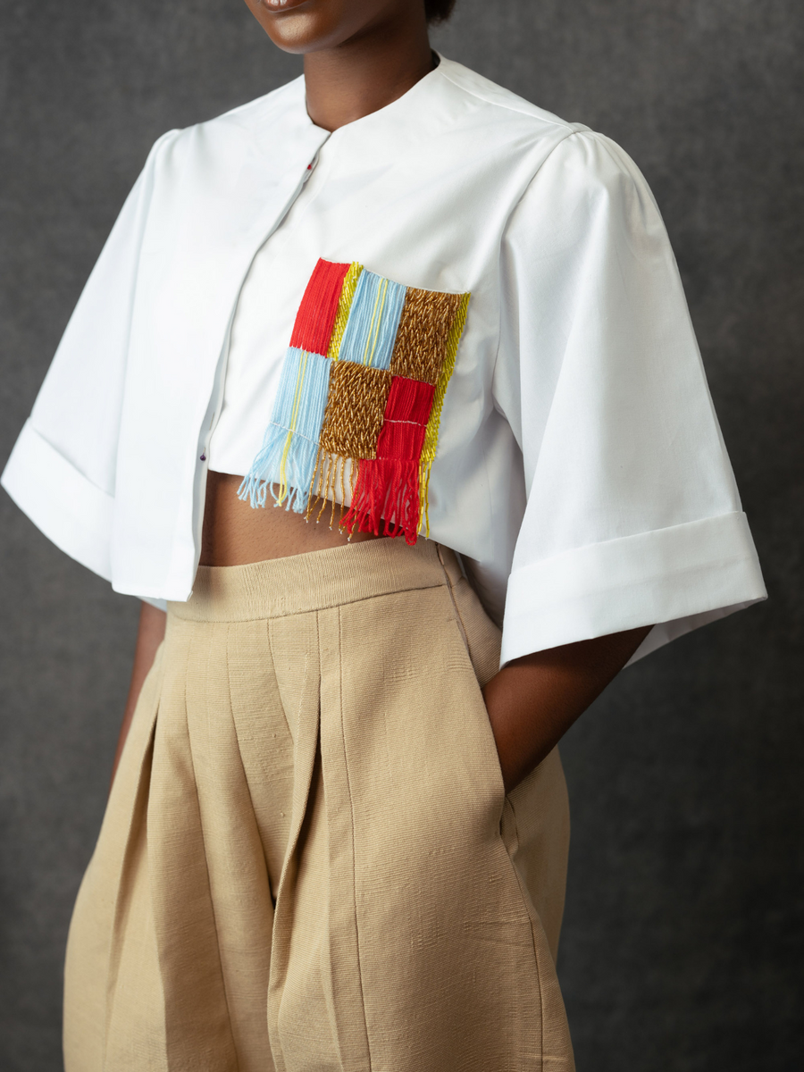 Babayo White Fulani Embroidered Crop Top – Industrie Africa