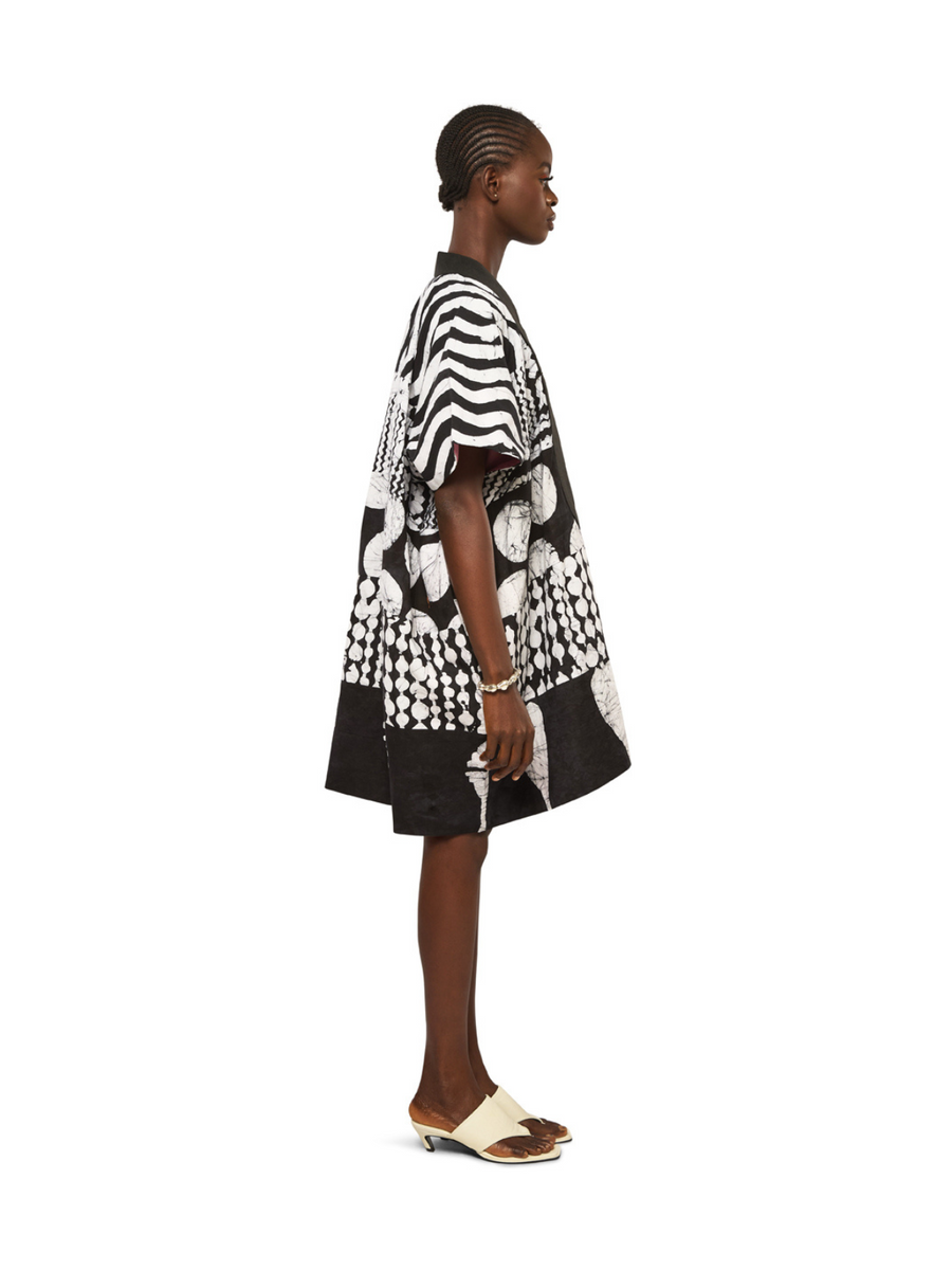 Black and White Mini Agbada Dress – Industrie Africa